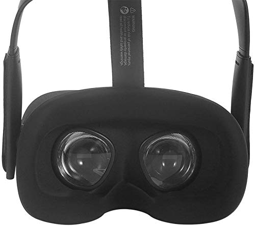 MASiKEN Face Cover Mask for Oculus Quest 1, Professional Silicone Face Cover, Face Pad Sweatproof Lightproof Washable (Black 2P)