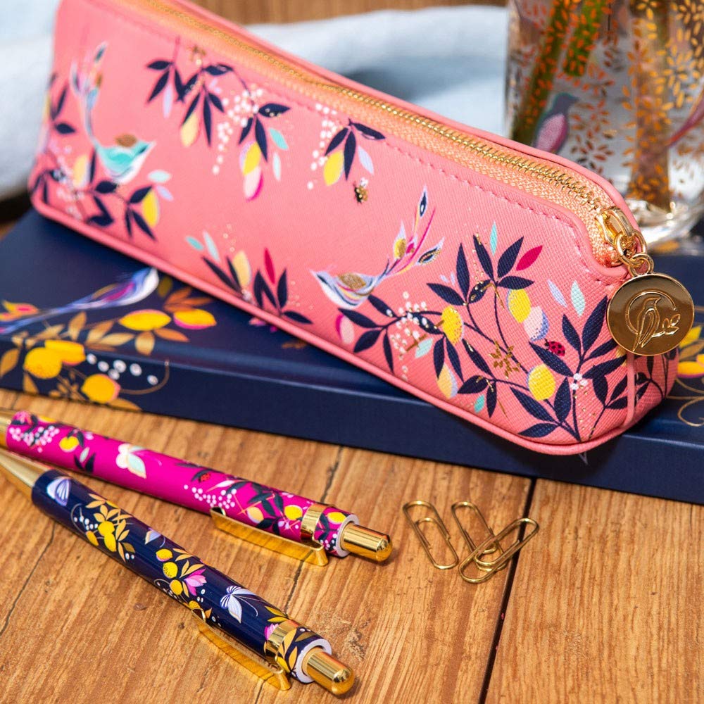 Portico Designs Ltd Sara Miller Coral Orchard Birds Slim Pencil Case