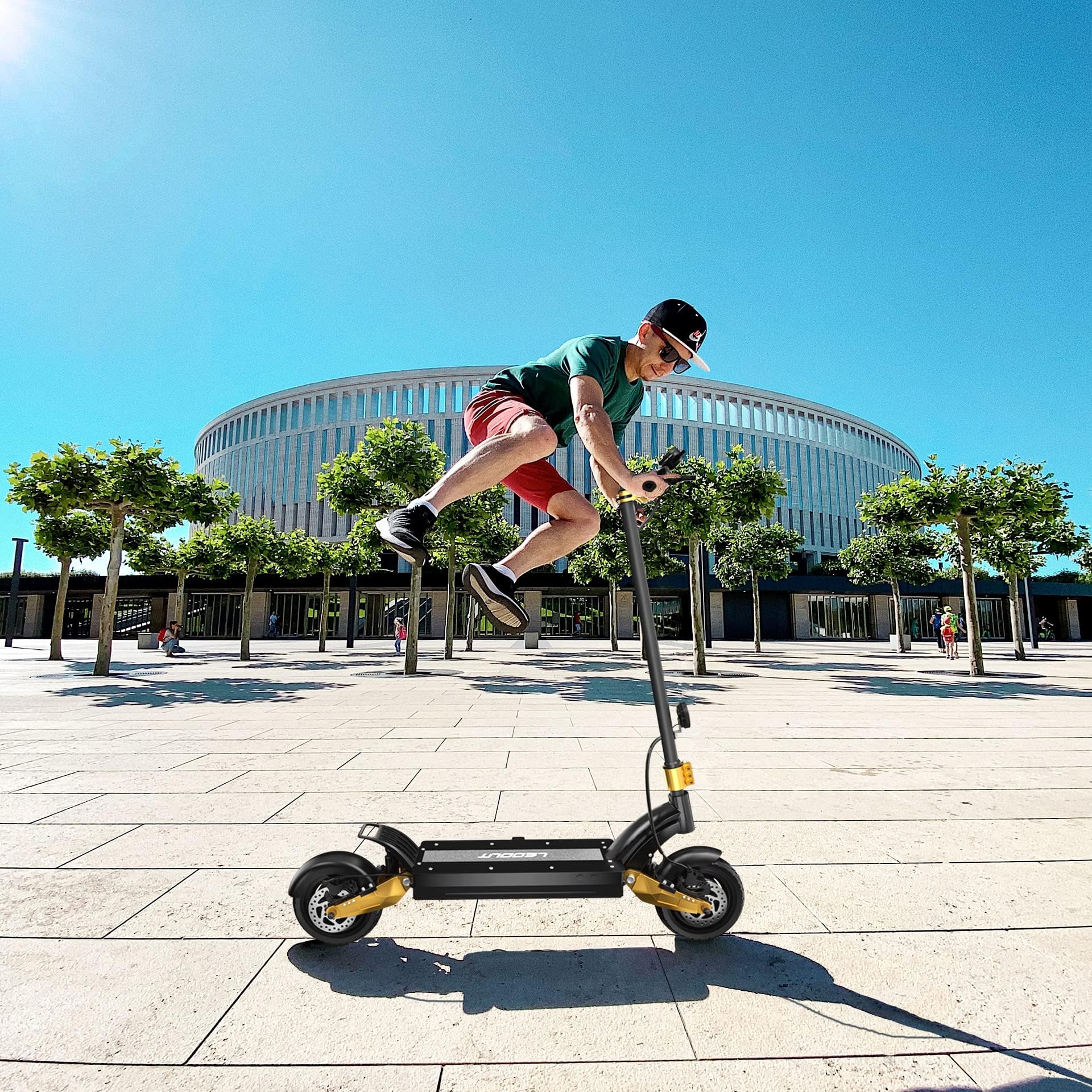 LEOOUT Electric Scooter 2800w Motor, 50-60 Miles Long Range & 40 MPH Speed, Upgraded 52V 25AH Battery, 10'' Heavy Duty Off-Road Tire, Electric Scooter for Adults