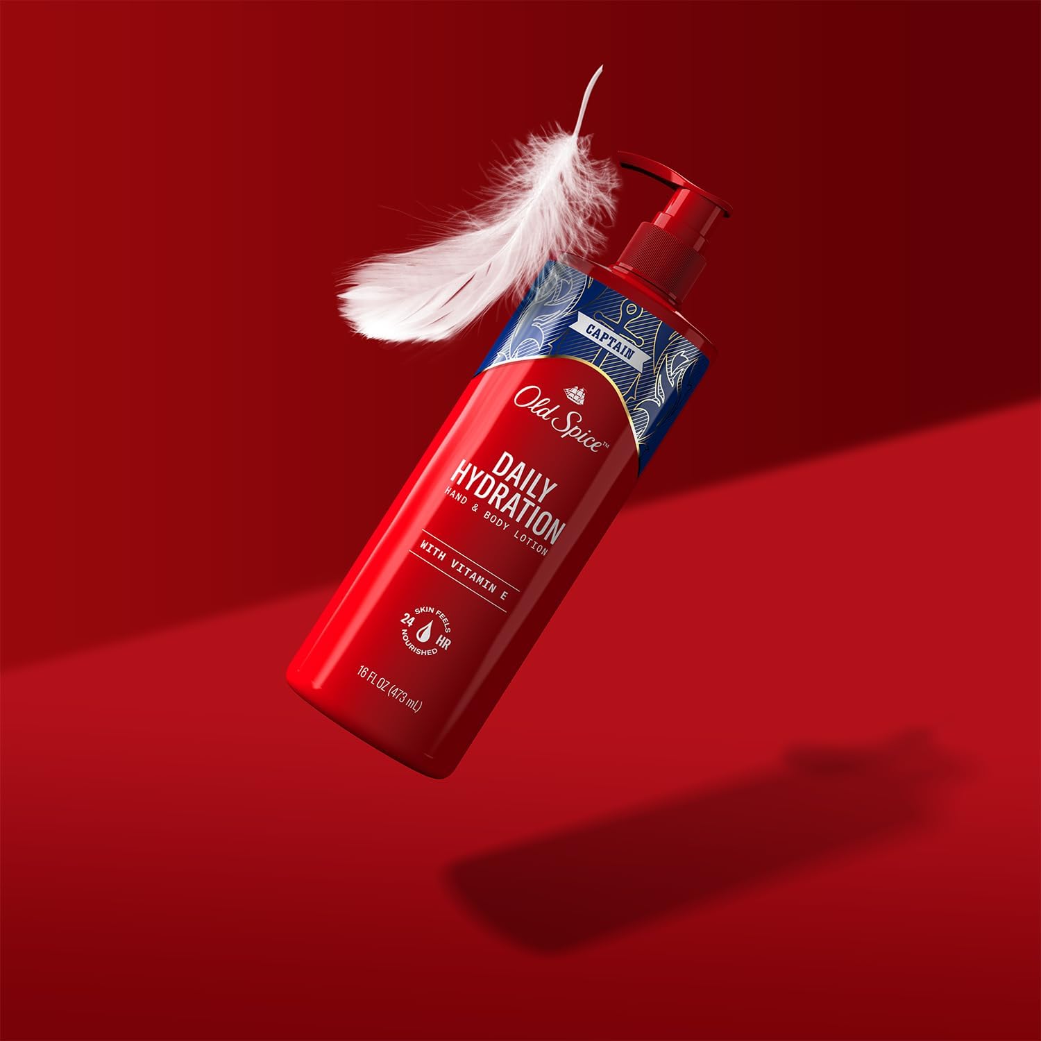 Old Spice Captain Daily Hydration Hand & Body Lotion 24/7 Shower Freshness With Vitamin E, 16 Fl Oz (Pack of 4)