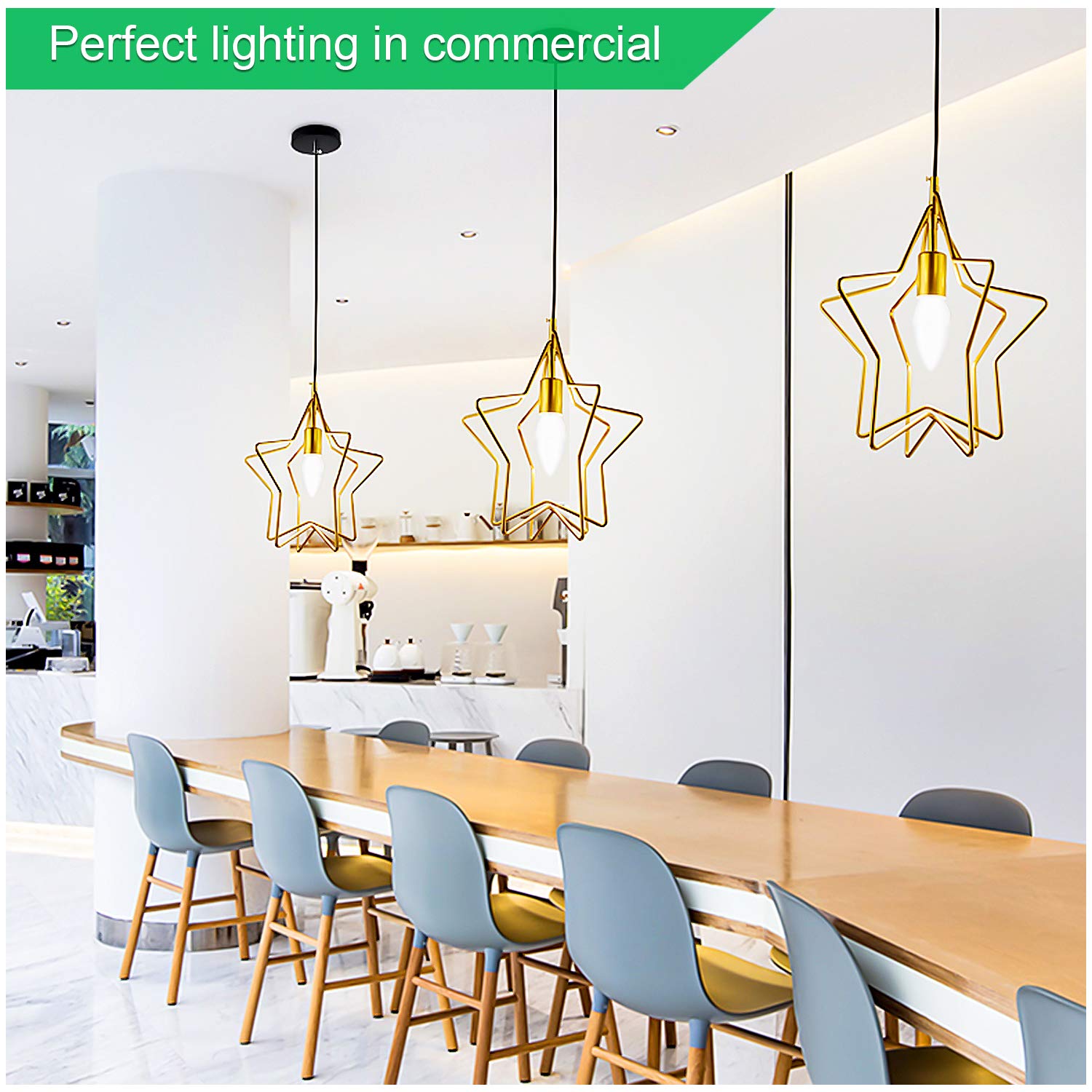 MAXvolador 12-Pack E12 Candelabra LED Bulbs 60W Equivalent, 6W 600 LM Chandelier Light Bulb 5000K, B11 Candle lamp with Candelabra Base, Non-Dimmable