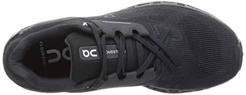 ON Running Cloudstratus Womens' Sneakers, All Black, 8