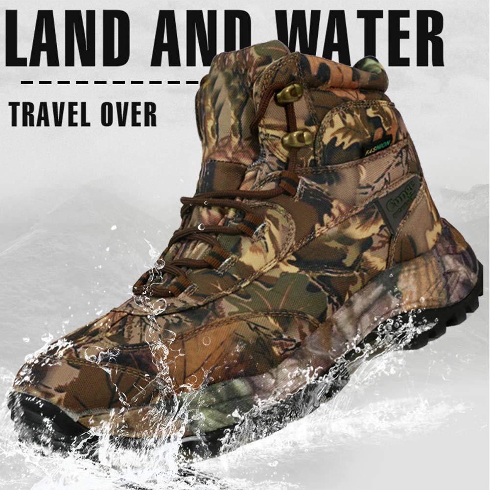 Men's Fishing Boots Tactical Boots - Breathable Ankle High Camouflage Hiking Boots Anti Collision Military Boots C-40