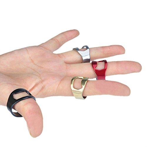 Stainless Steel Beer Ring Bottle Opener Pack of 22mm (Silver+Black+Red+Golden)