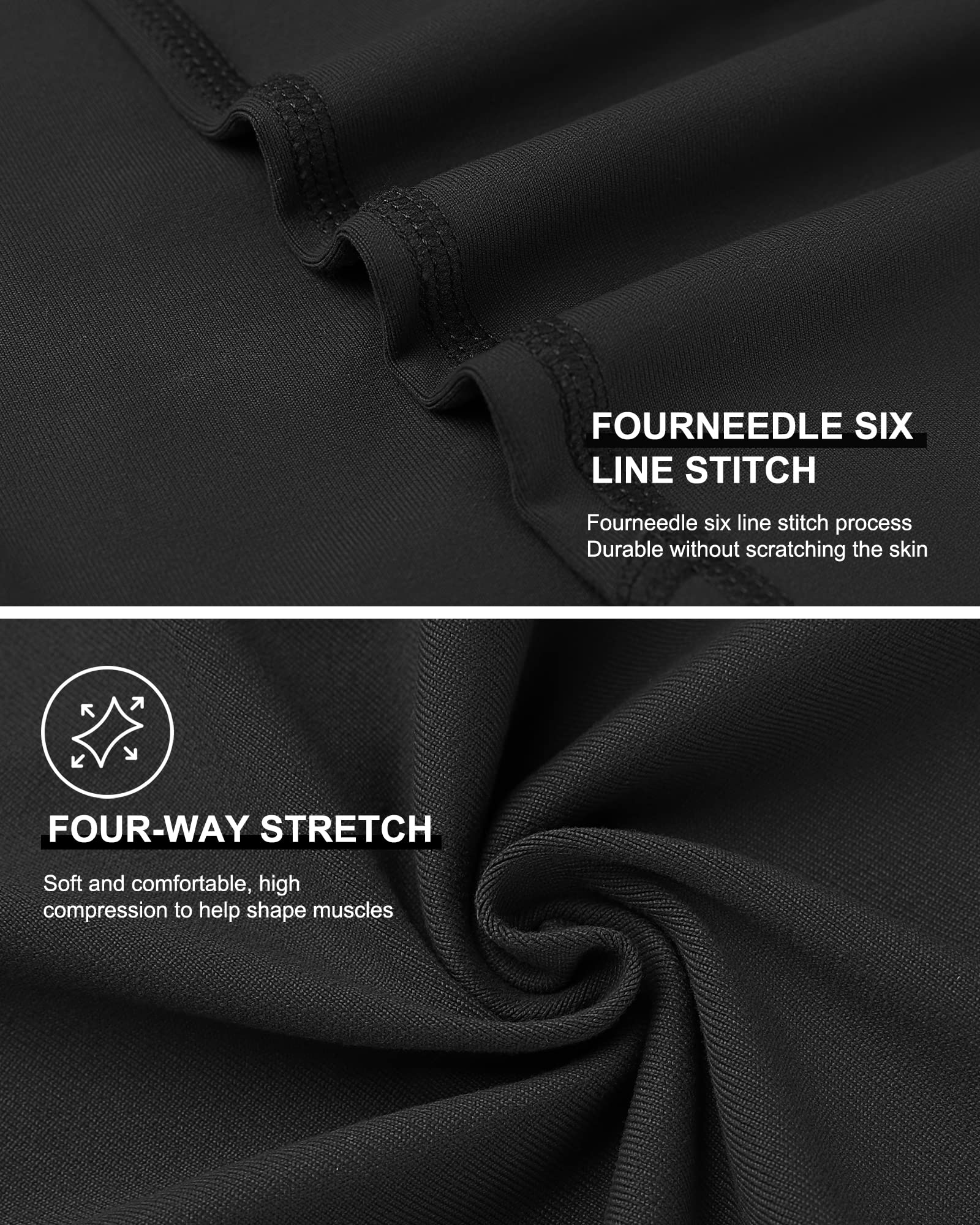 Runhit Compression Pants Men with Zipper Pocket Running Pants Tights Leggings Men's Cycling Pants Thermal Yoga Workout Athletic Black Medium