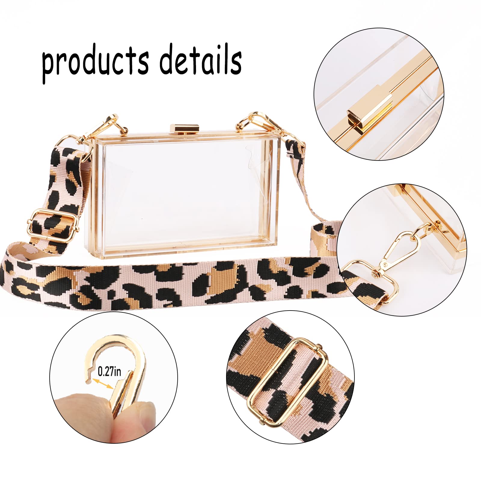 WEDDINGHELPER Women Clear Purse, Shoulder Handbag Stadium Approved, for Sports Concert Prom Party Present