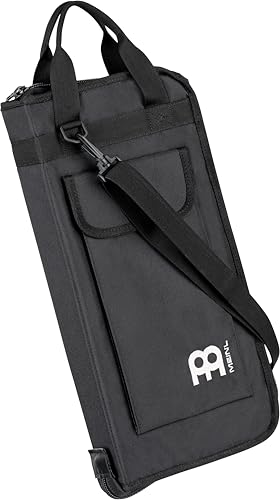 Meinl Percussion Drum Stick Bag with Extra Outside Pocket and Floor Tom Hooks – for Mallets, Brushes and Accessories, Black, Standard (MSB-1)