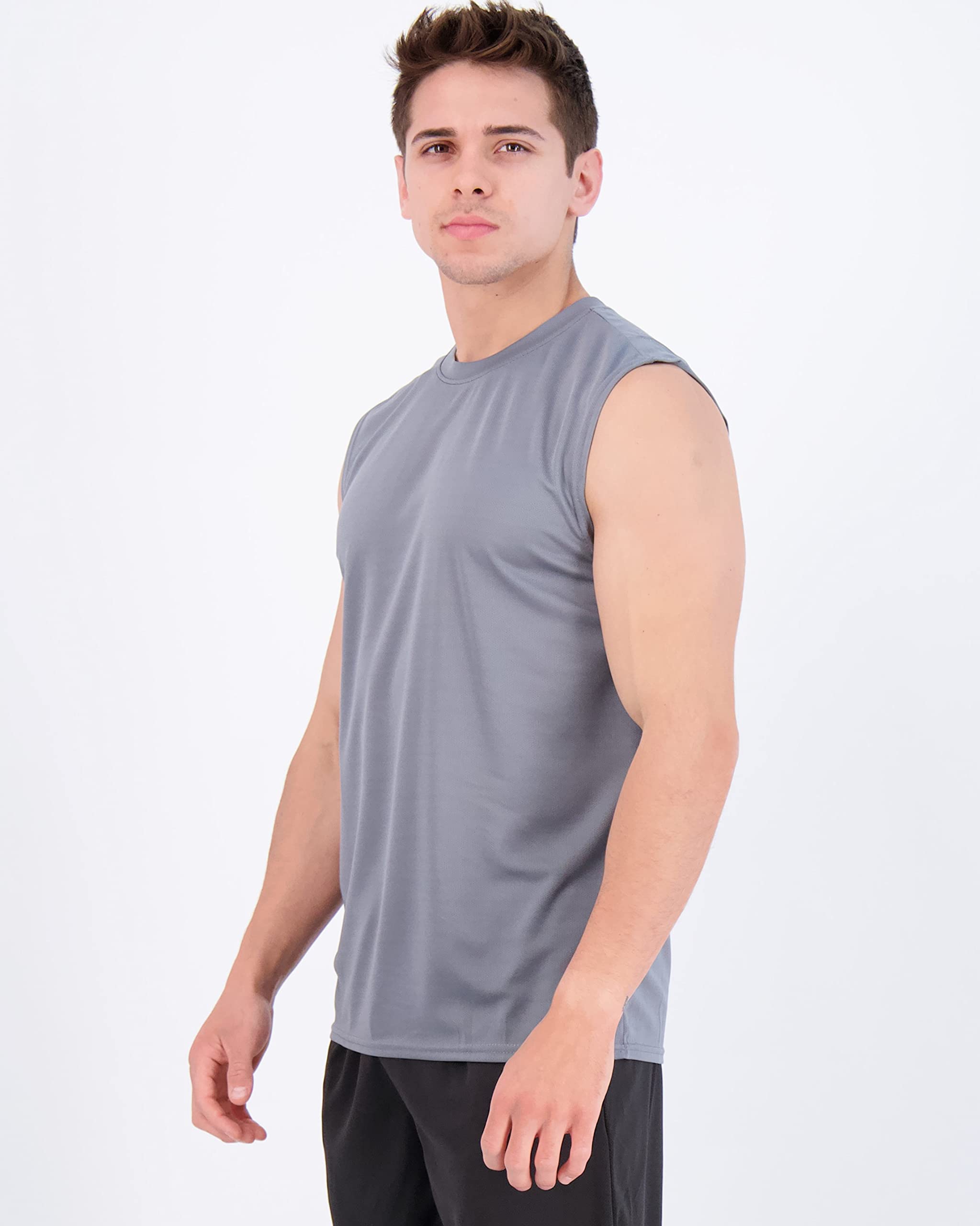 Men's Mesh Tank Top Quick Wicking Jersey Sleeveless Muscle Active Performance Sport Basketball Beach Gym Workout Running Training Fitness Athletic Bodybuilding Undershirt Breathable,Set 5-S