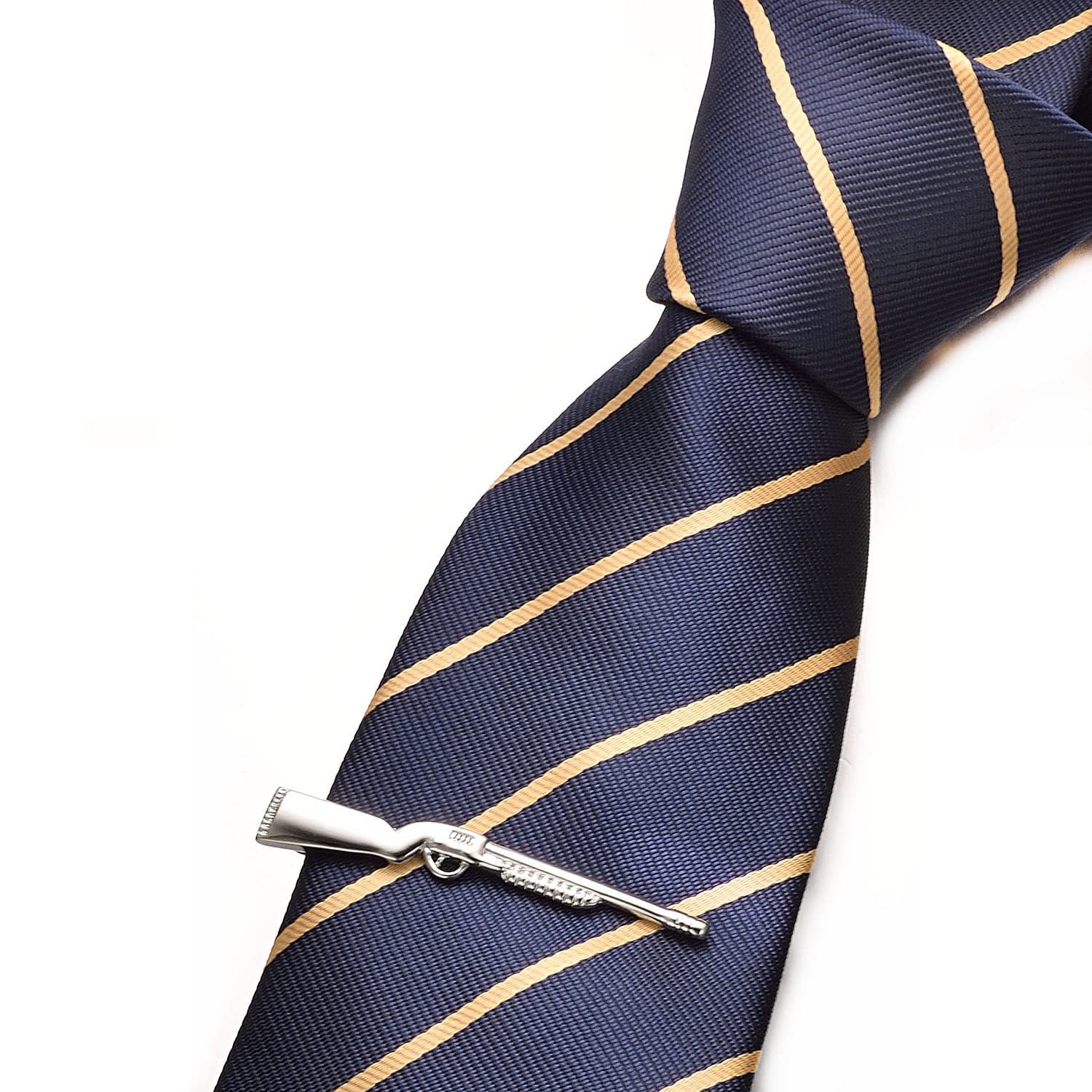 RunootPR Silver Tie Clip Set for Men Unique Sword 2.4" Business Tie Bar Personalized Jewelry Gift
