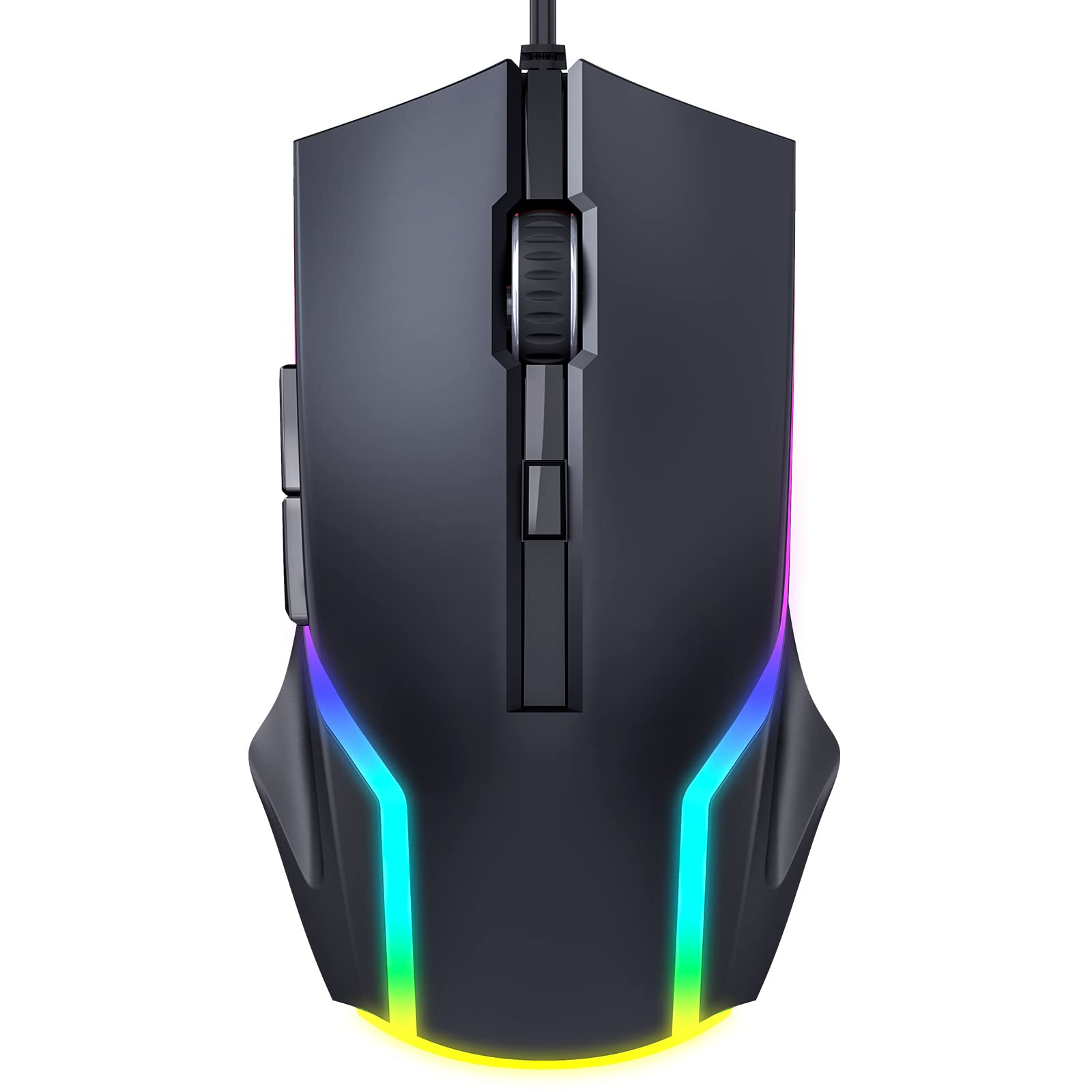 WEEMSBOX Gaming Mouse Wired, PC Computer Mice with 7 RGB Backlit Modes, Gamer Computer Mouse[8000 Adjustable DPI]- 6 Programmable Buttons for Windows PC Laptop