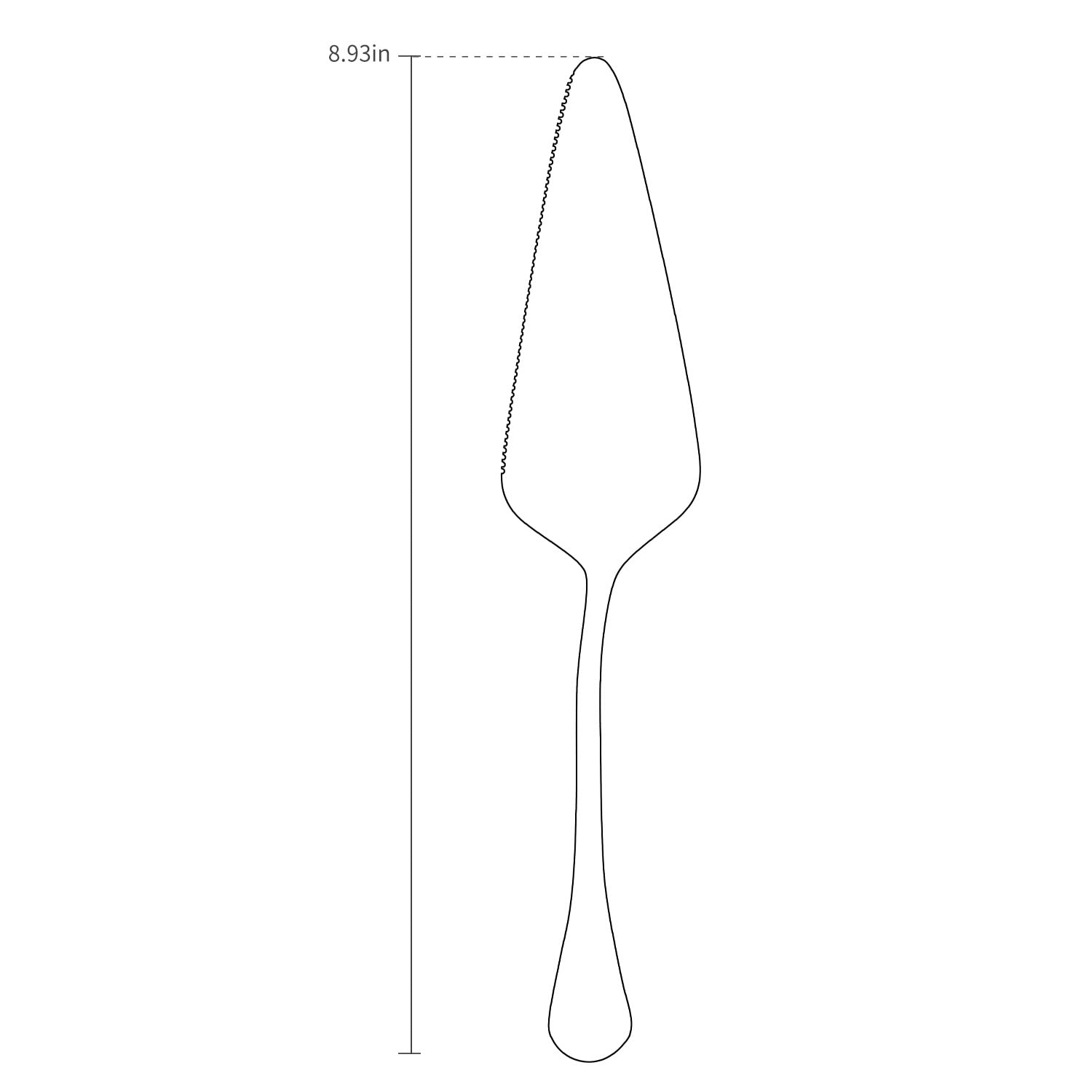 Pie Server Stainless Steel, HOFTEN Cake Pie Pastry Server Set of 5, Professional Dessert Server For Cake Cheese Pie Pizza and more, Serrated Cake Knife （8.93inch Length)