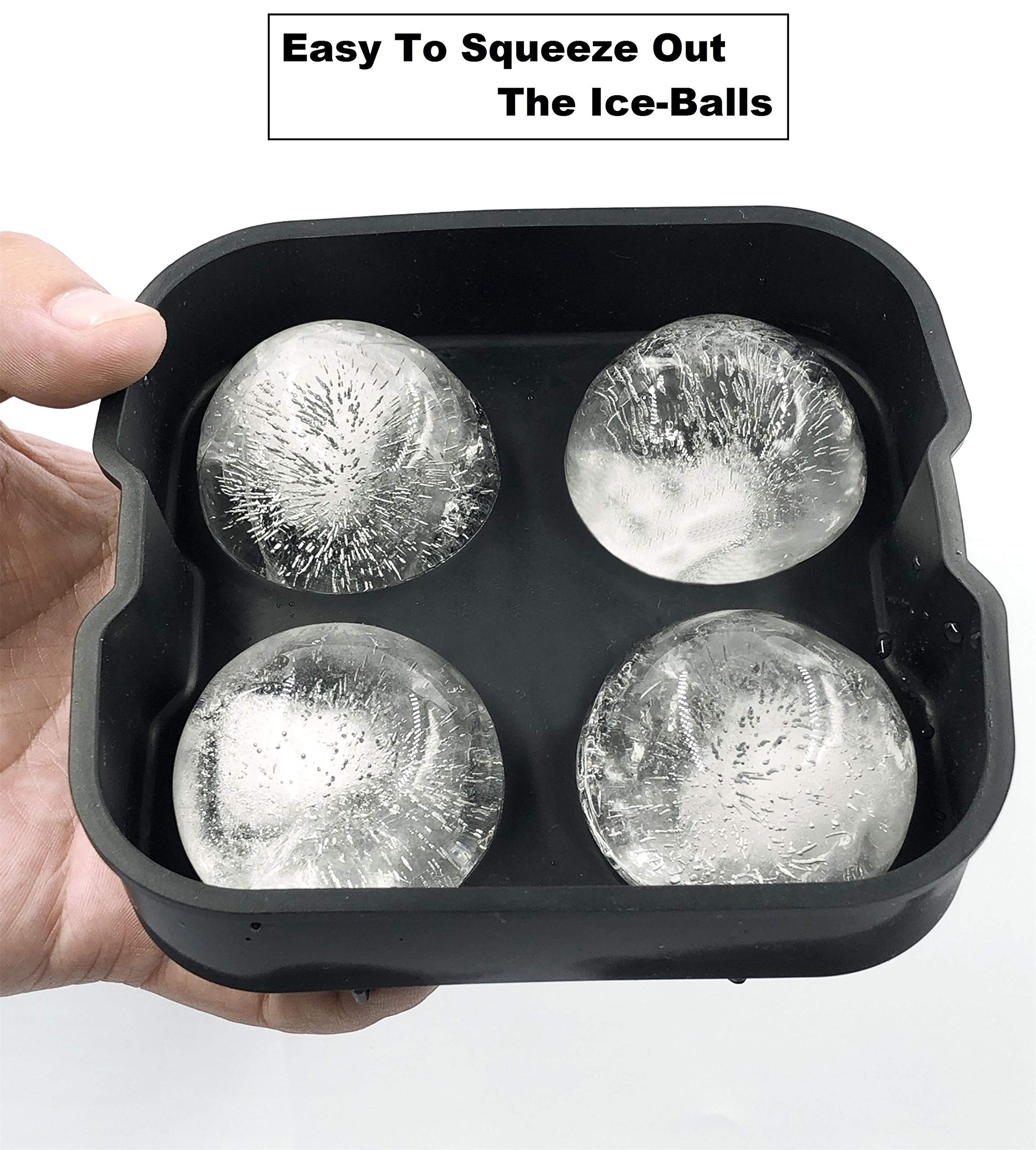 Stainless Steel Whiskey Stones, Beverage chilling Rocks, Reusable stainless steel ice balls with Sphere Ice ball tray. Total set of 7