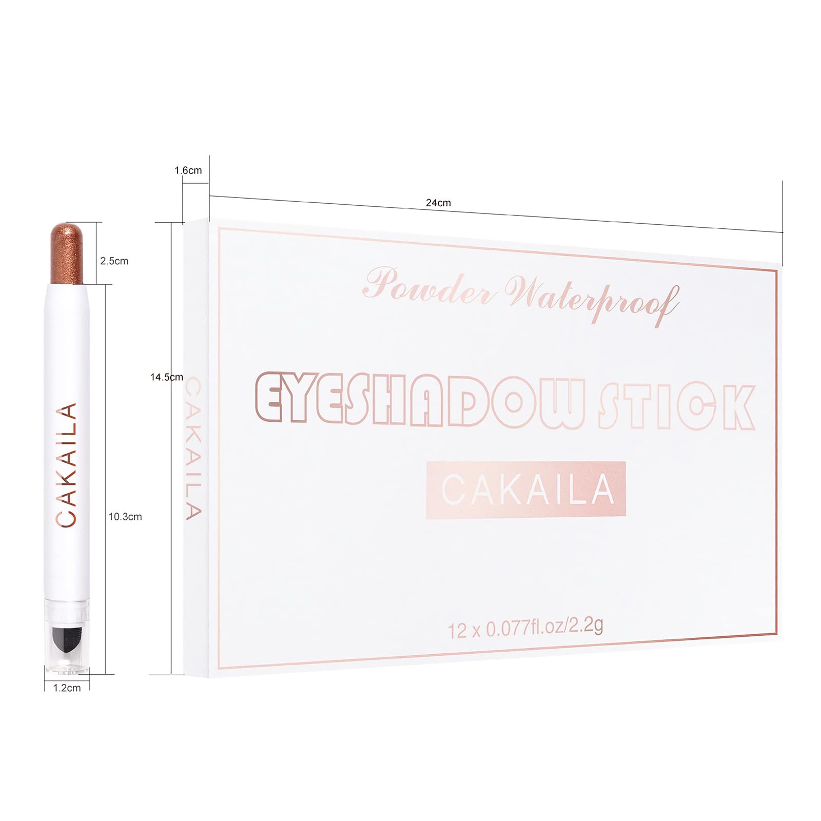 SUMEITANG 12 PCS Cream Eyeshadow Stick, Matte Shimmer Glitter Eye Shadow Sticks Set Eye Brightener Pencil Crayon, Highlighting Makeup Sticks, Soft & Smooth, Easy To Color, Multi-Dimensional Eyes Look