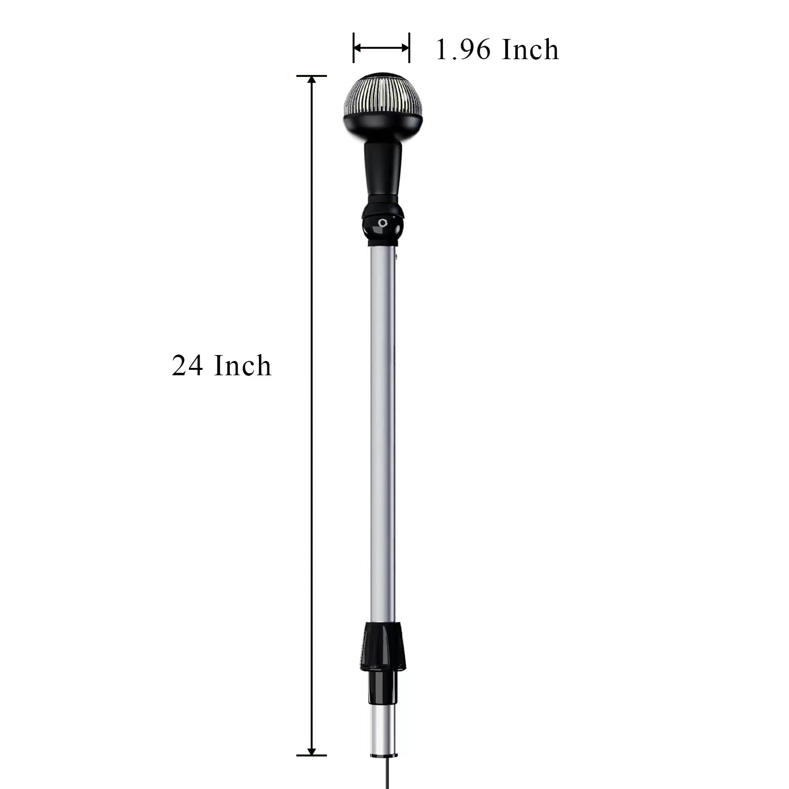 Sebnux LED Boat Stern Pole Light All-Round LED BOat Stern Light for Pontoon and Small Boat (24 Inch)