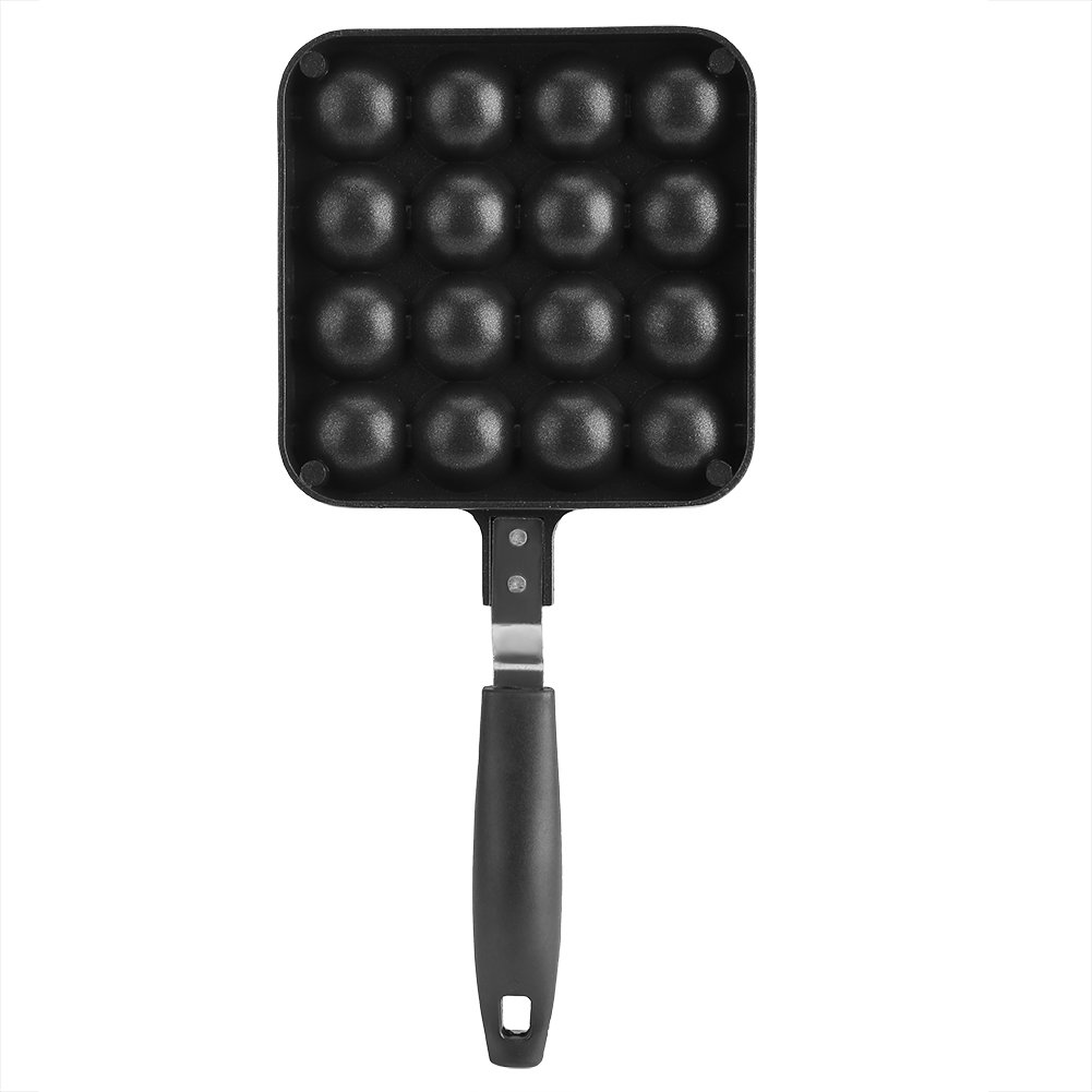 Takoyaki Pan, 16 Holes Takoyaki Pan Home Kitchen 16-Cavity Baking Japanese Octopus Ball Maker Grill Plate Black