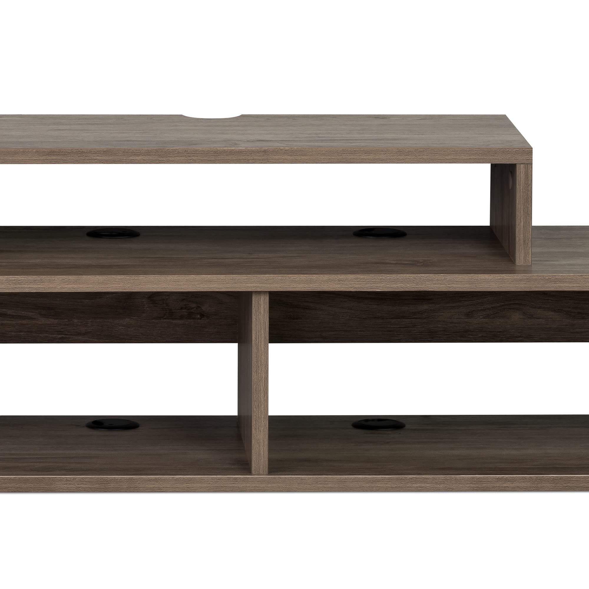 Prepac Modern Wall Mounted Media Console and Storage Shelf, 58", Black