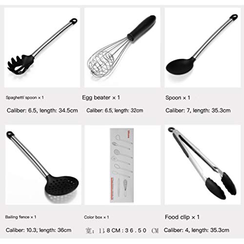 LMMDP 9 in 1 Silicone Handle Cookware Silica Gel Utensils Kitchenware Non Stick Pan Shovel Spoon Spatula Kitchen Cooking Tool Set