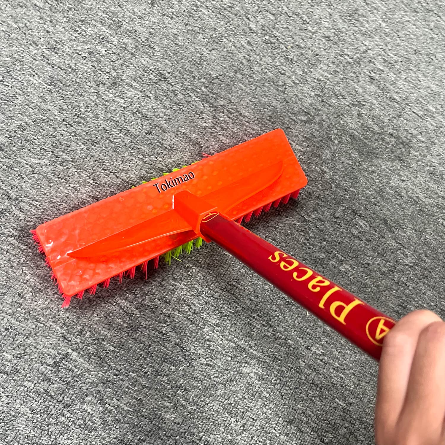 Tokimao Pushbrooms,Long Handle with Stiff Bristles for Cleaning Scrubbing Deck Driveway Yard Patio Wood Stone Tile Floor