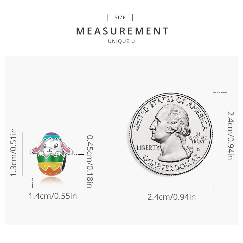 Rabbit Easter Egg Charm 925 Sterling Silver Charm Fits For Pandora Bracelet, European Charms Bracelet