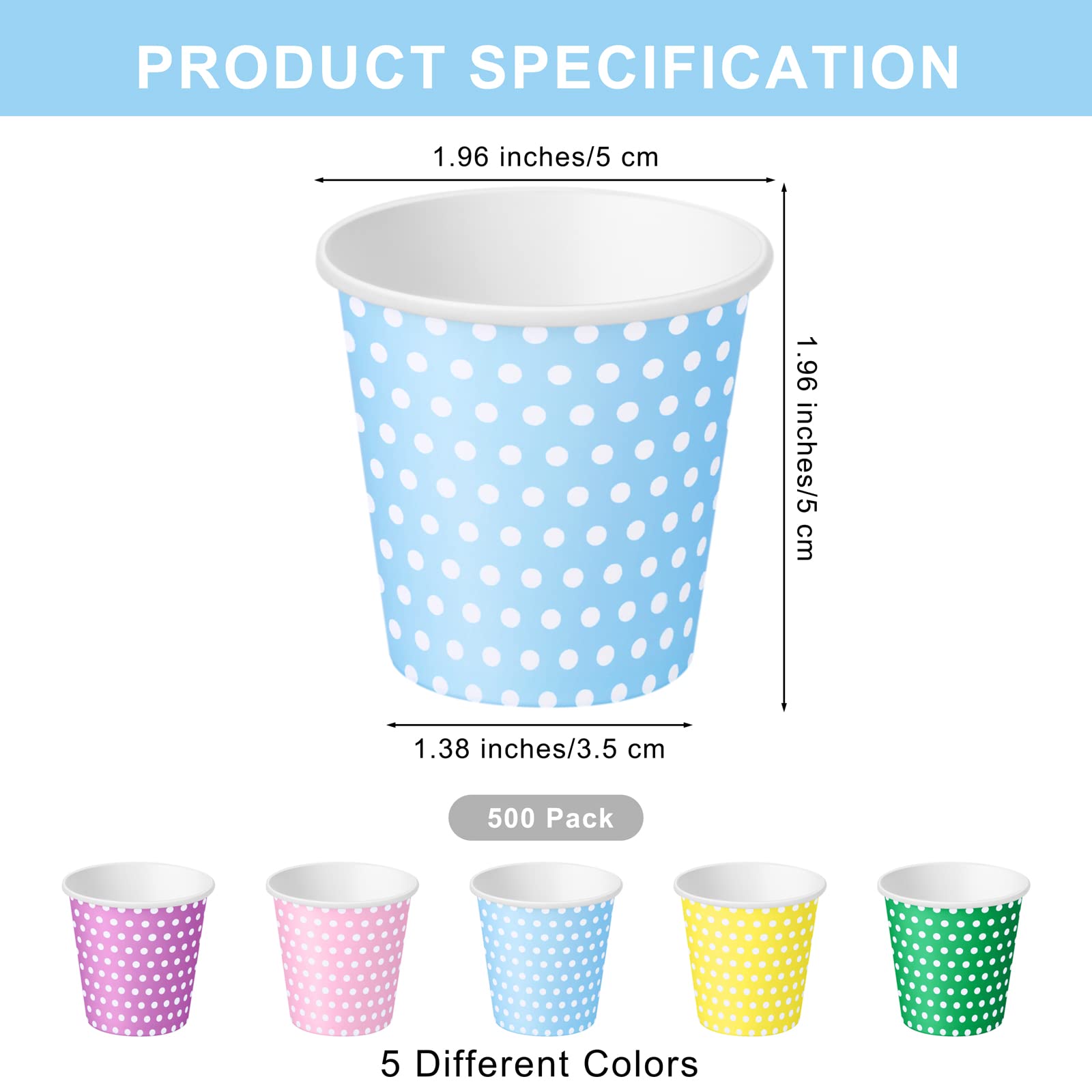 Ruisita 500 Packs 3 oz Paper Cups Small Mouthwash Cups with Floral Patterns Cute Bathroom Cups Espresso Cups Hot Cold Beverage Drinking Cups for Party Home Office