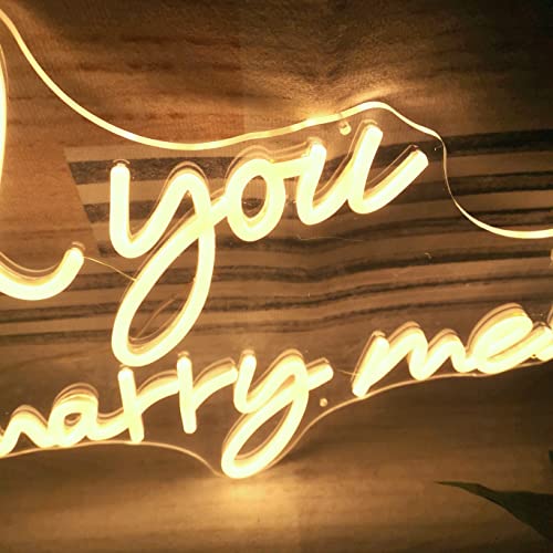 Will You Marry Me Neon Sign with Lights for Proposal Wedding Decorations,25.2 inches Large marry me sign for Engagement,Romantic Neon Sign Wall Art for Wife,Warm White