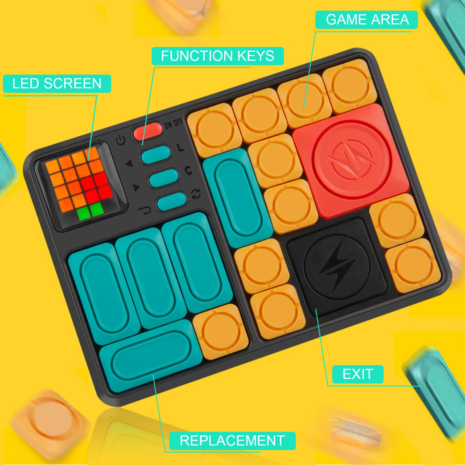 Super Slide Brain Games, Update 500+ Levelled UP Challenges Brain Teaser Puzzles, Interactive Fidget Toys Handheld Games Console, Electronic Learning & Education Travel STEM Toys for All Ages