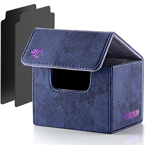 tombert 150+ Premium Deck Box for MTG, PTCG, Large Capacity with 2 Dividers, Fits 150+ Sleeved Cards TCG Trading Card Games (Horizontal- Lotus)