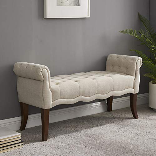 Linon Natural Emily Roll Arm Bench