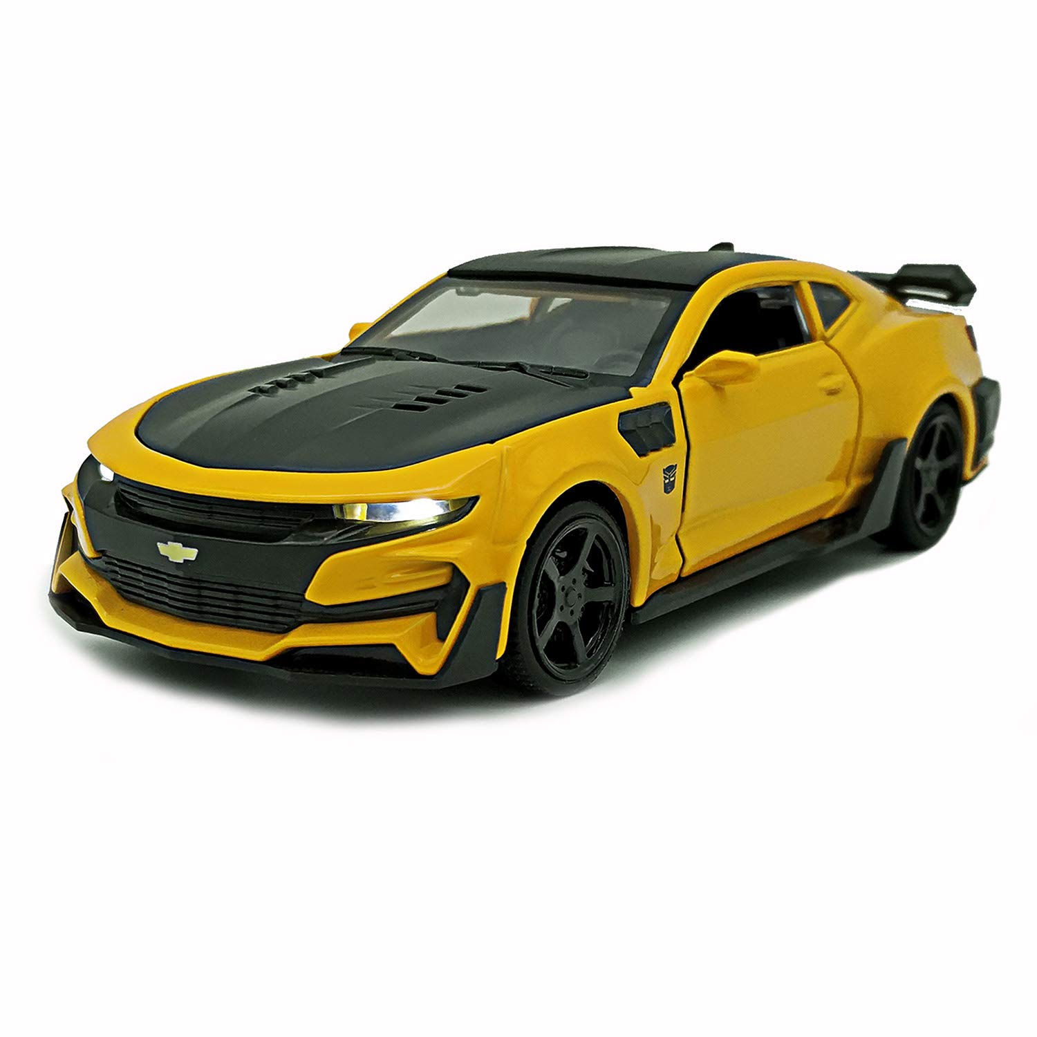 Lmoy Pull Back Diecast Vehicles Toys ,Transformers Camaro 1/32 Scale Car Collection Model with Light and Sound for 3 4 5 6 Years Old Boys and Girls (Orange)