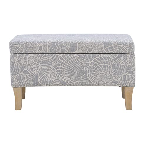 Linon Stephanie Upholstered Storage Ottoman, Stone