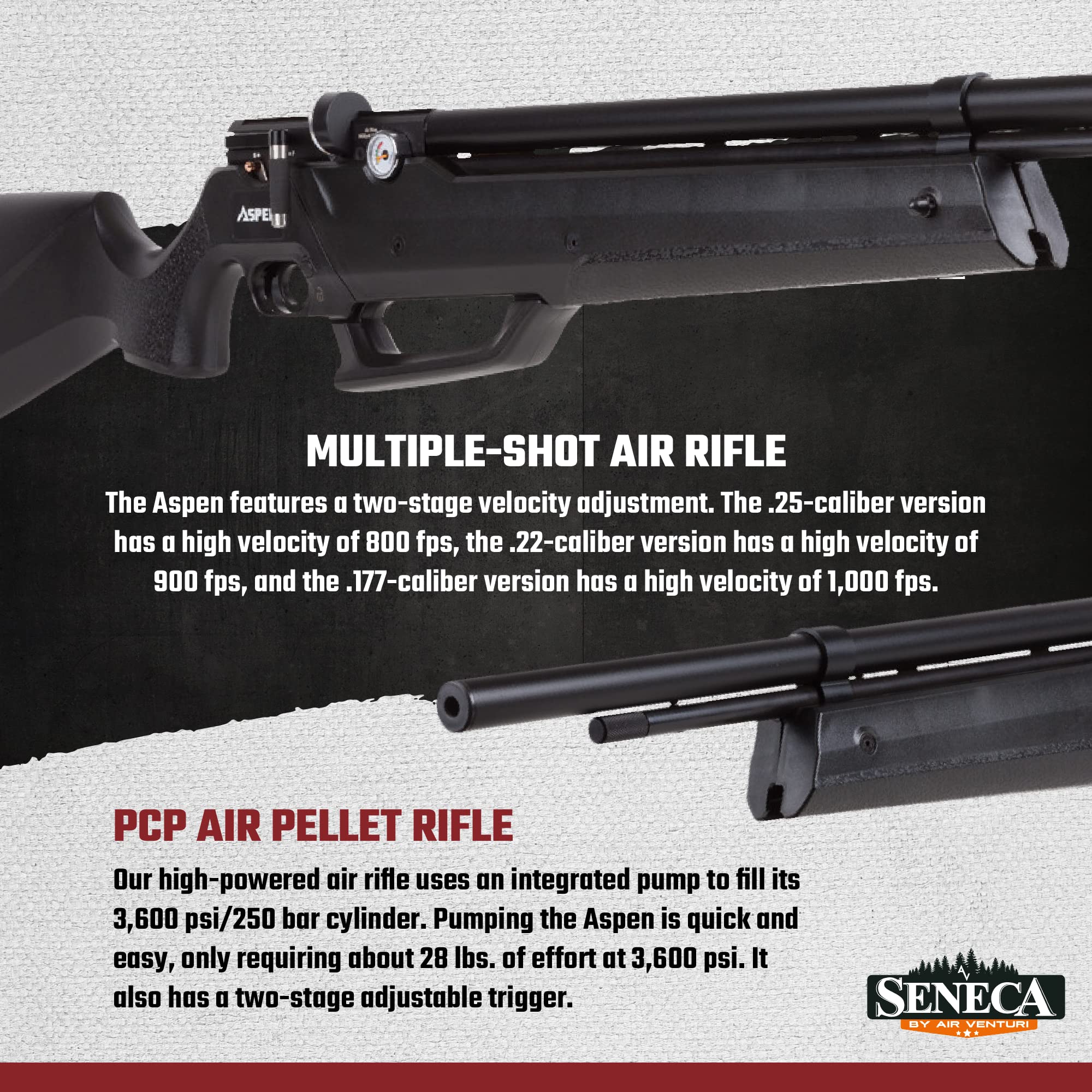 Seneca Aspen Multi-Pump PCP Air Rifle (.22 Caliber)