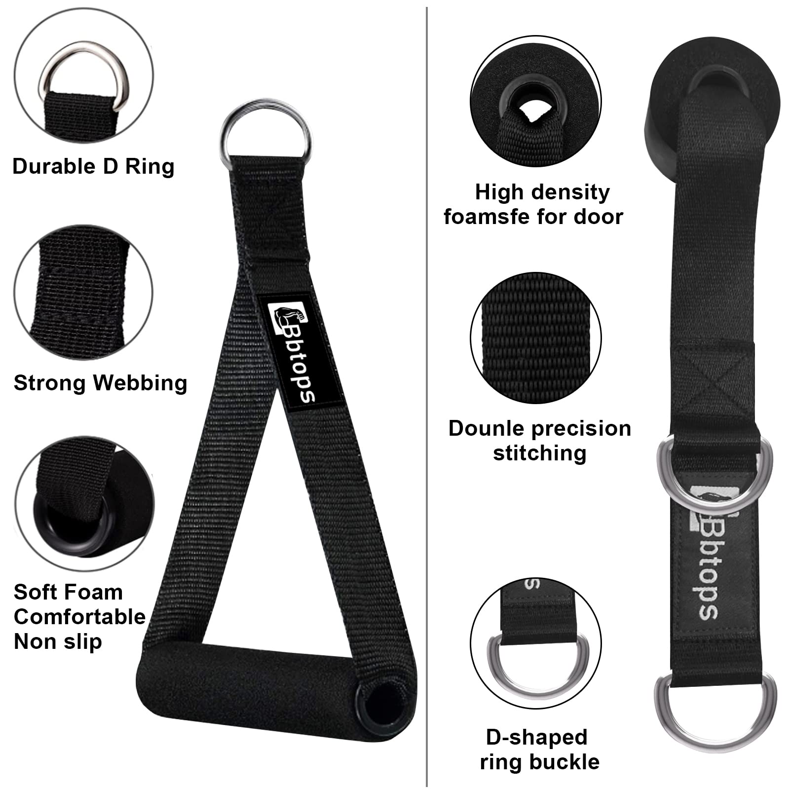 Premium Exercise Pull Handle Resistance Bands with Door Anchor,Resistance Band Handles for Cable Machine,Replacement Fitness Equipment for Pilates, Yoga, Strength Trainer, Home Gym Working Out Handle