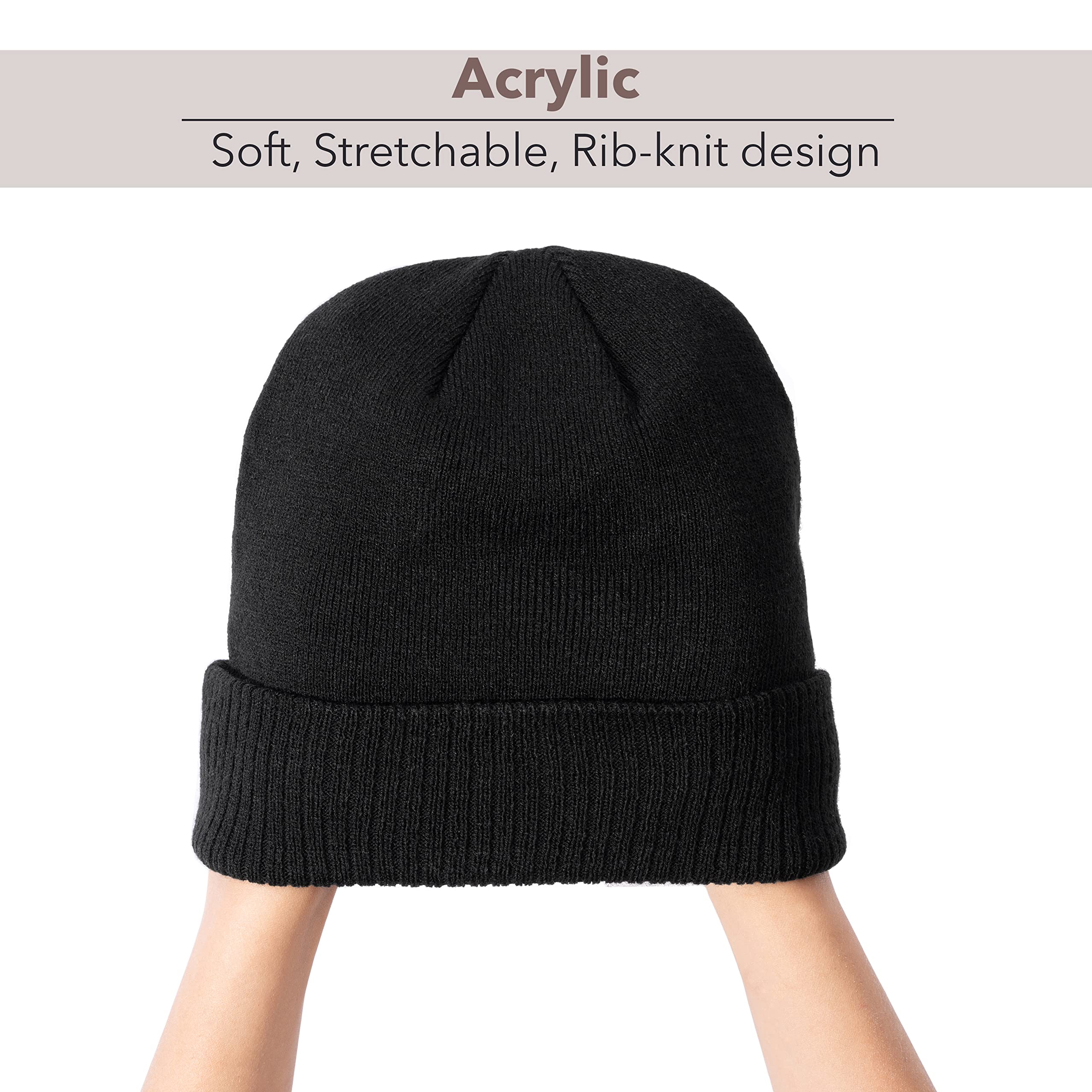 Silk Reine Mulberry Silk Lined Beanie (Unisex) – Black Knitted Hat with Pure Silk Lining – Warm – Soft & Slouchy/Suitable for All Seasons – Giftable Beanie for Men & Women