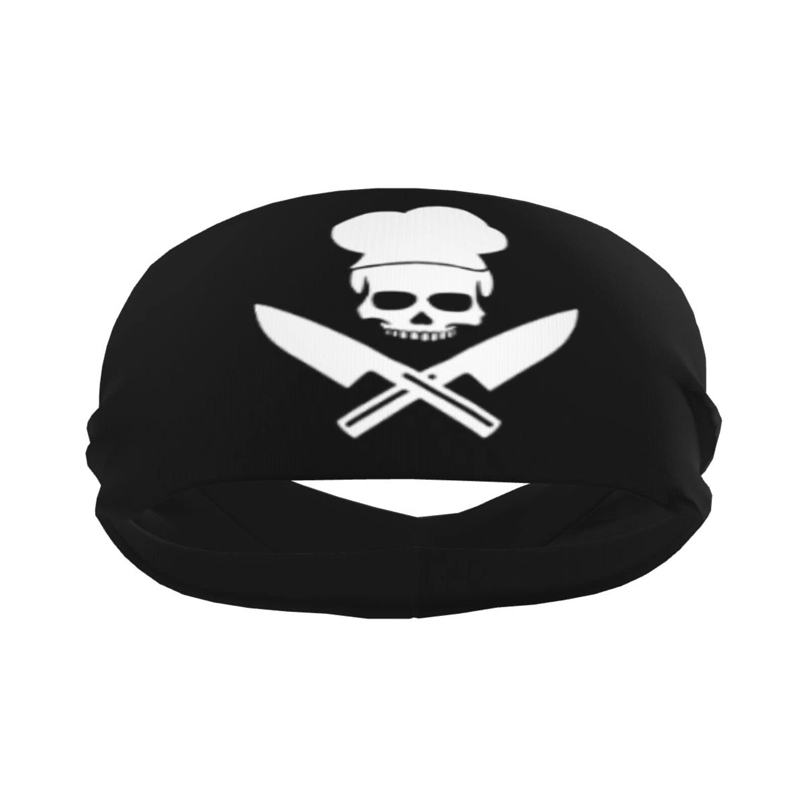 Skull-Chef Cooking Skull Running Headband for Men Outdoor Sports Workout Sweatband