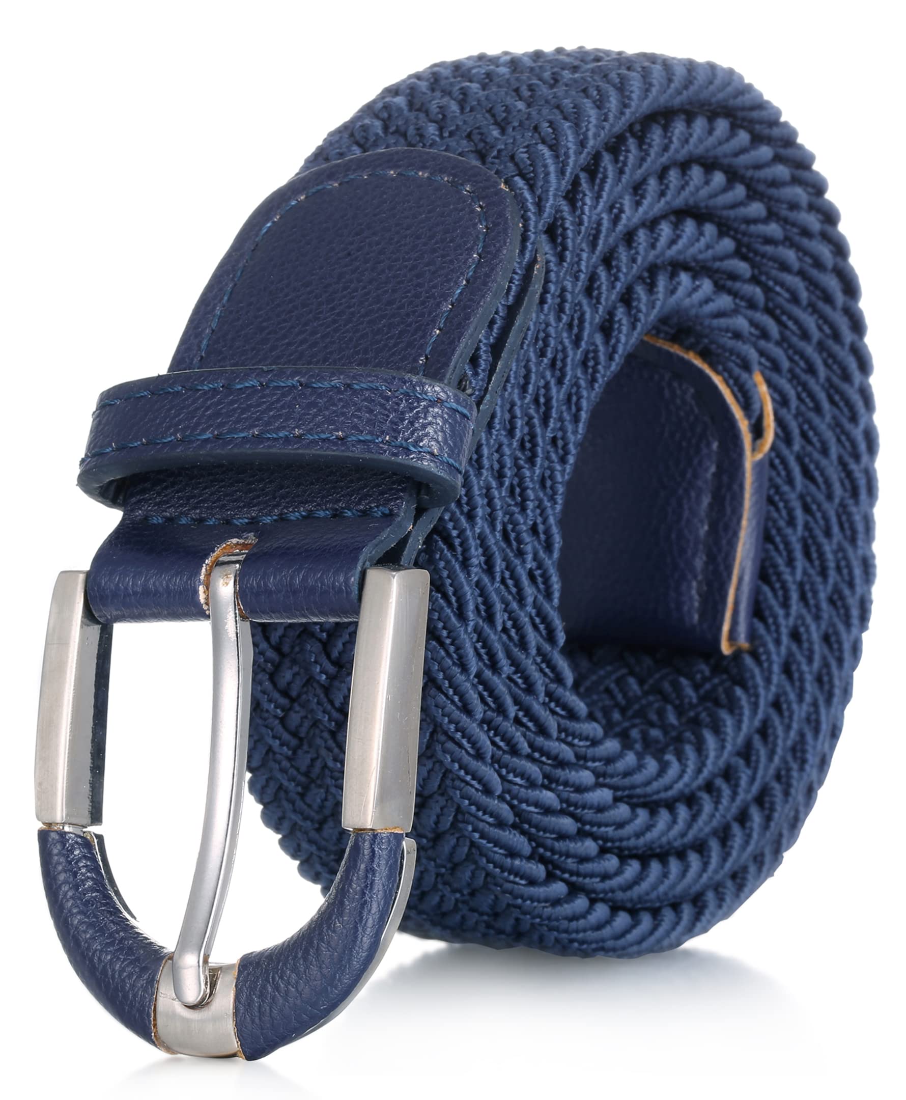 Marino Golf Belts for Men - Braided Woven Stretch Belts comes with a Gift Box - Navy - Small (32-36")