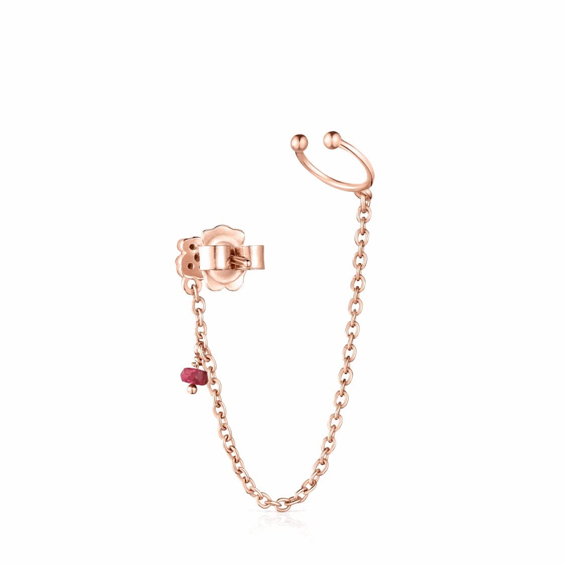 Motif Earring in Rose Gold Vermeil with Spinels and Ruby