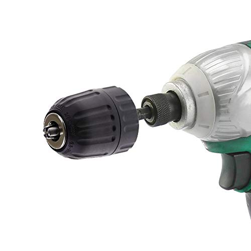 Yakamoz Quick Change 1/4-Inch Hex Shank 0.8-10mm Clamping Capacity Keyless Drill Chuck Screwdriver to Drill Converter Conversion Tool | 3/8-24UNF Mount ¡