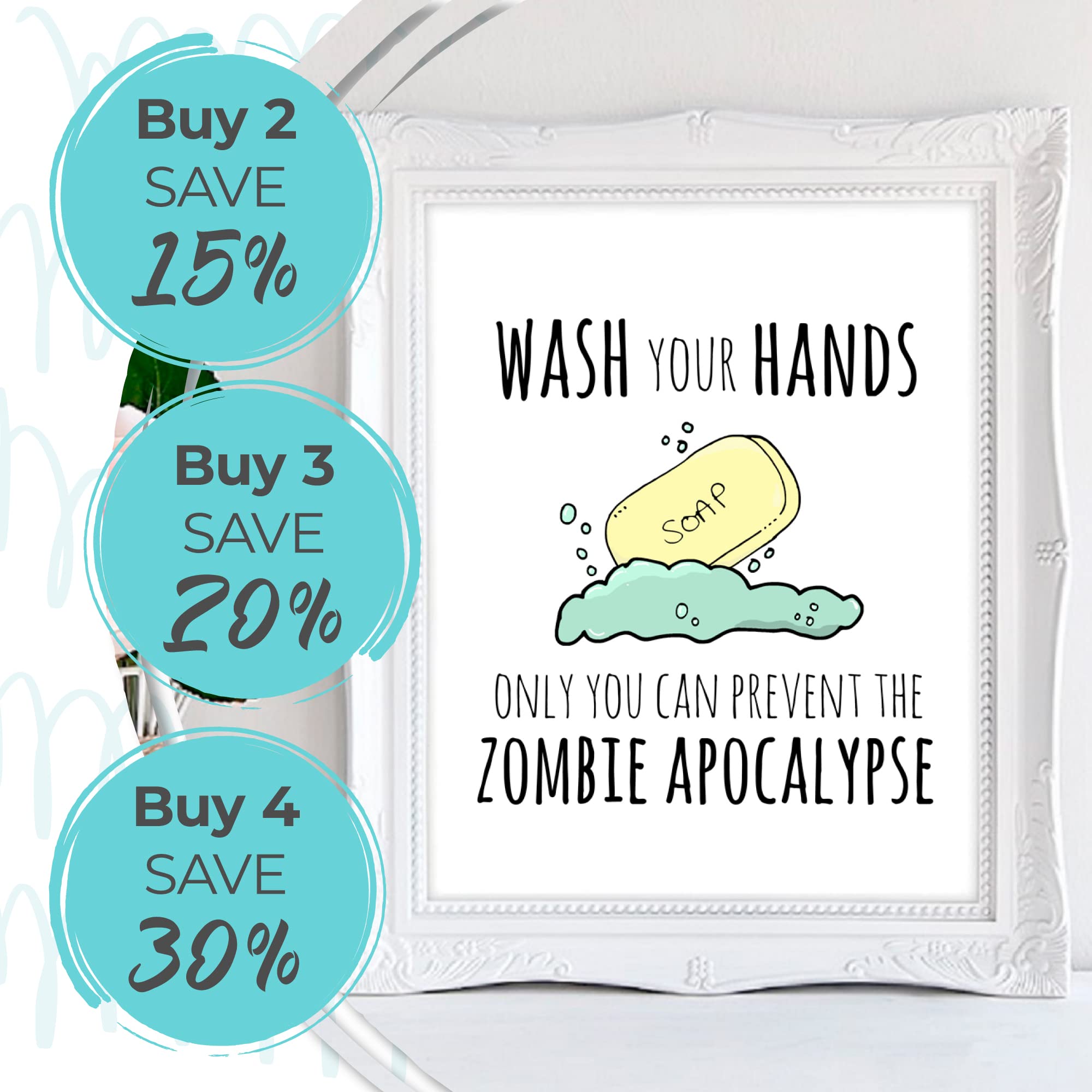 Moonlight Makers Funny Wall Decor With Sayings, Make Cupcakes Not War, Funny Wall Art, Room Decor for Bedroom, Bathroom, Kitchen, Office, Living Room, Apartment, and Dorm Room (8"x10")