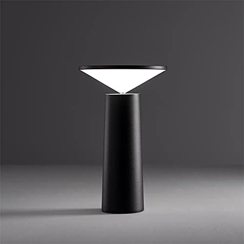 MODIRNATION 'Mona' Modern Table Lamp, Partable Wireless LED Light, Dimming Touch Control Switch, 360 Adjustable, USB Rechargeable, Study Reading Desk Lamp for Home and Office (Black)