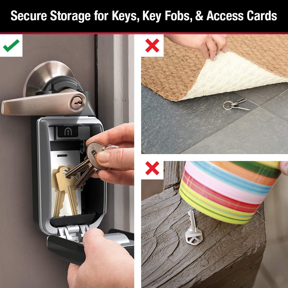 Master Lock Black Set Your Own Combination Portable Lock Box with Adjustable Shackle, House Key Lock Box for Realtors, Owners, 6 Key Capacity, 5420EC