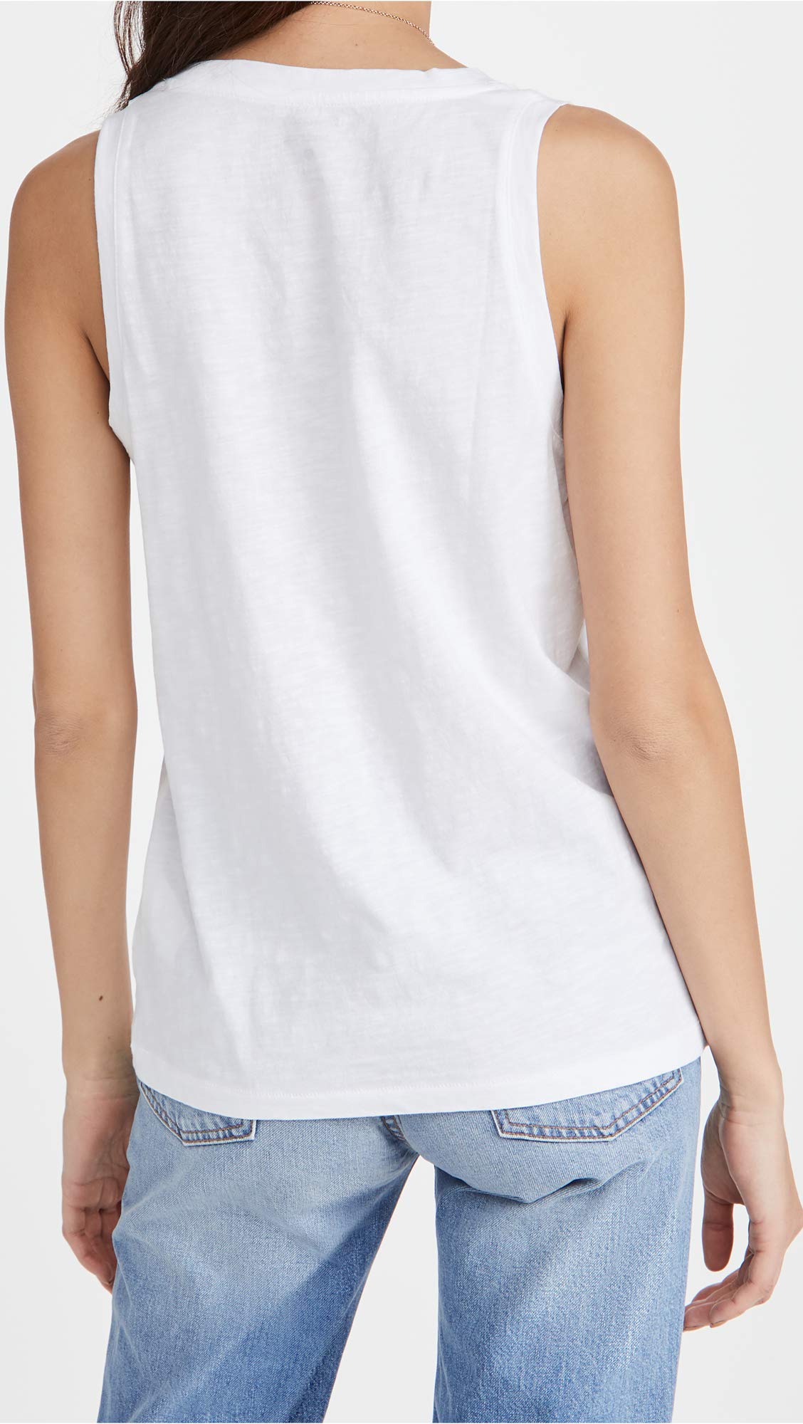 Madewell Women's Whisper Cotton V-Neck Tank, Optic White, S