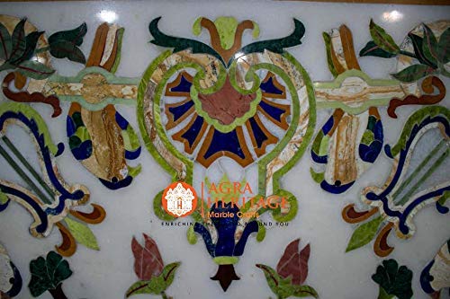 White Marble 60"x36" Dining Furniture Table Top Italian Inlay Handmade Art Living Restaurant Decor