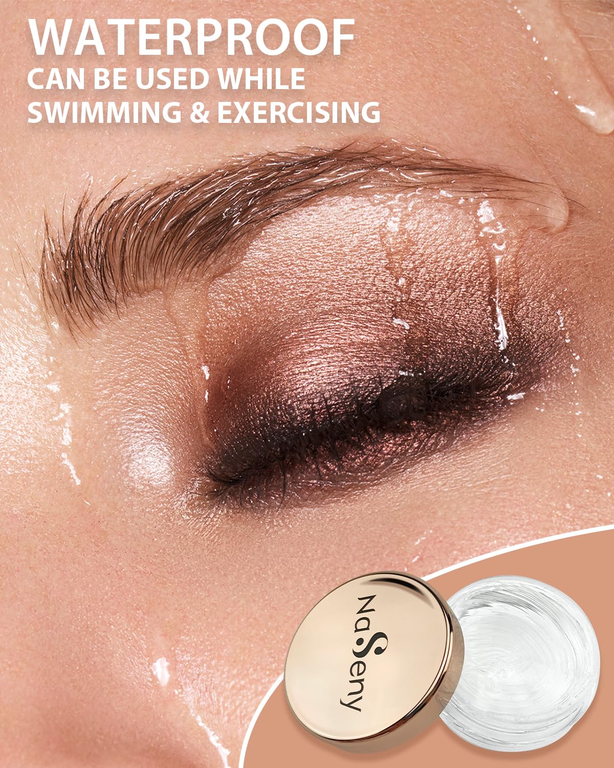 Naseny Waterproof Mascara Black Volume And Length,Liquid Mascara For Lash Extensions,Clear Eyebrow Gel Keep Brows Stay In Place All Day,Brow Freeze Goes a Long Way Creat Full Voluminous Eye Looking