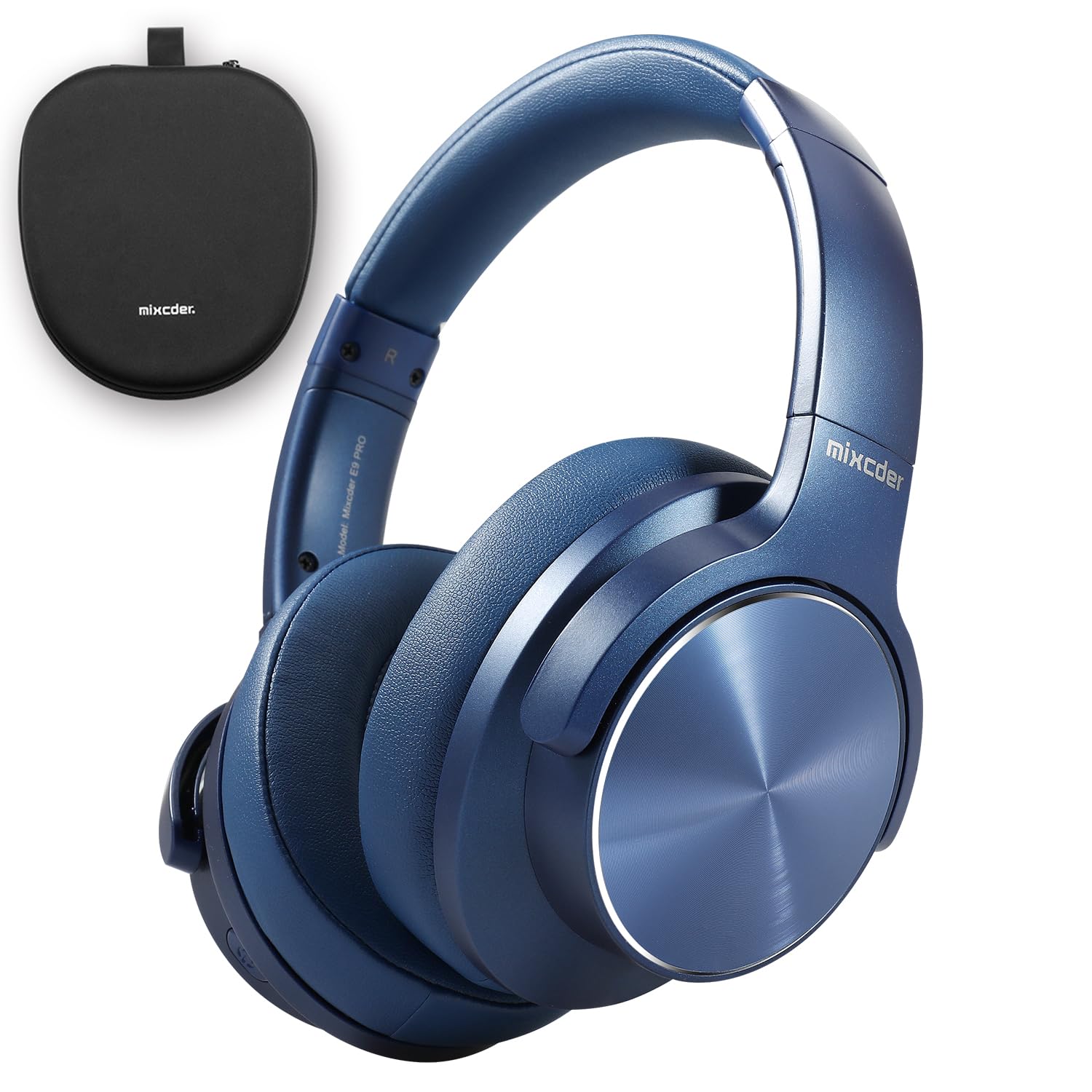 Mixcder Wireless Noise Cancelling Headphones Bluetooth 5.0, E9 PRO Foldable Over Ear Headset with Microphone, Quick Charge, aptX LL, 35 Hours Playtime - Pacific Blue
