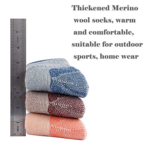 NEVSNEV 70% Merino Warm Wool Women Crew Socks - Hiking Outdoor Athletic Thermal Thickening Cushion (4pair Blue*4)
