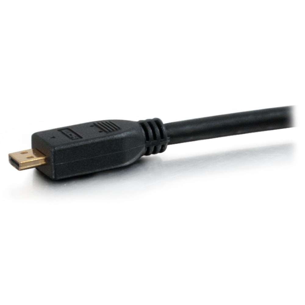 Legrand - C2G Micro HDMI to HDMI Ethernet Cable, 4k High Speed HDMI Cable, Black 60 hz HDMI Cable, HDMI Cable 1.5 ft, 1 Count, C2G 50613