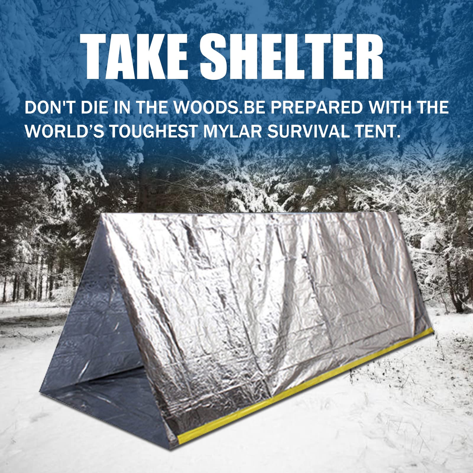Ninth C 2-Person Emergency Tube Tent,8โ X 5โ Waterproof Mylar Thermal Survival Shelter Tent for Hiking Camping