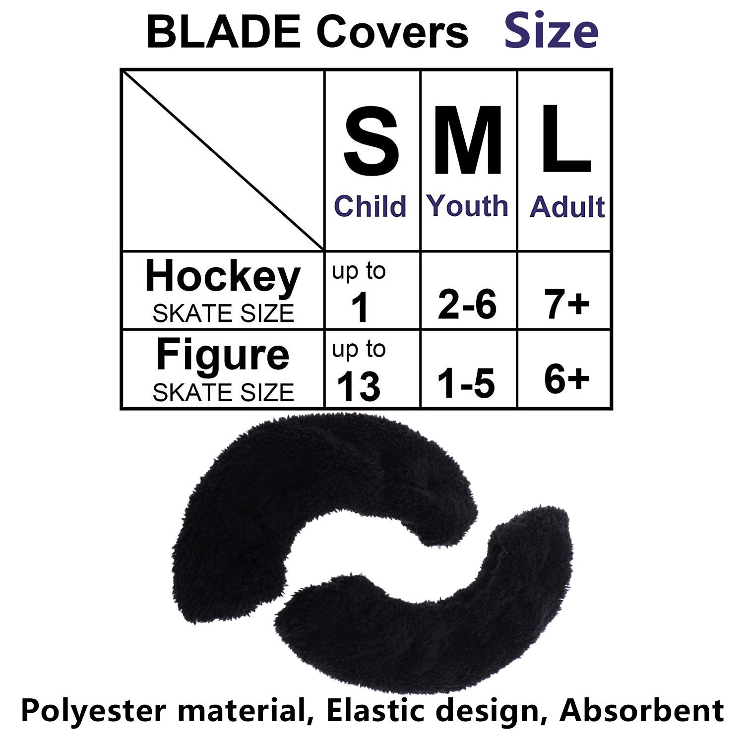 LOCOLO 3 Pairs Skate Covers Ice Skates Blades Covers Protector, Guards for Hockey Skates, Figure Skates, Ice Skates (Black,Light Pink,Light Blue, S)