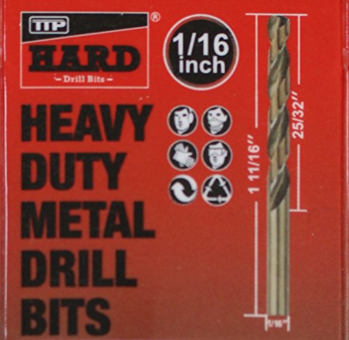 TTP HARD Drills Bits 1/16-Inch, 10 X Imperial Drill Bits Cobalt for Drilling Harder Metals Stainless Chrome Aluminum Cast Iron