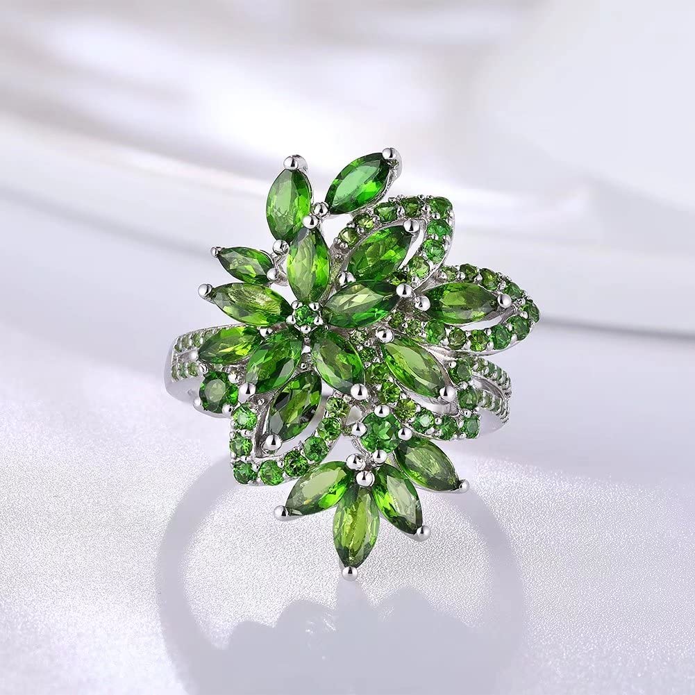 supermodel Natural Chrome Diopside Gemstone Rings 925 Sterling Silver Handmade Gem Ring Mother Gift for Women Size 10